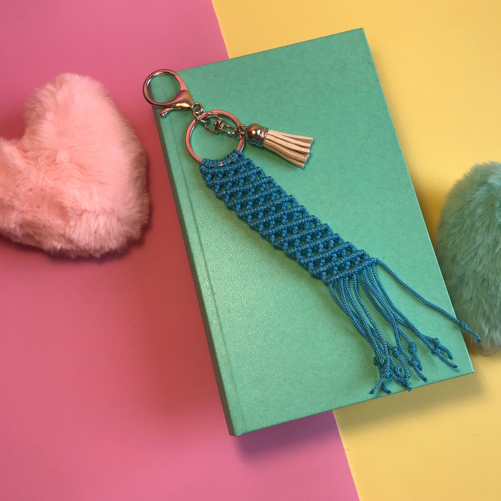 Cute Kawaii Dark Blue Macrame Keychain – My Mini Fan