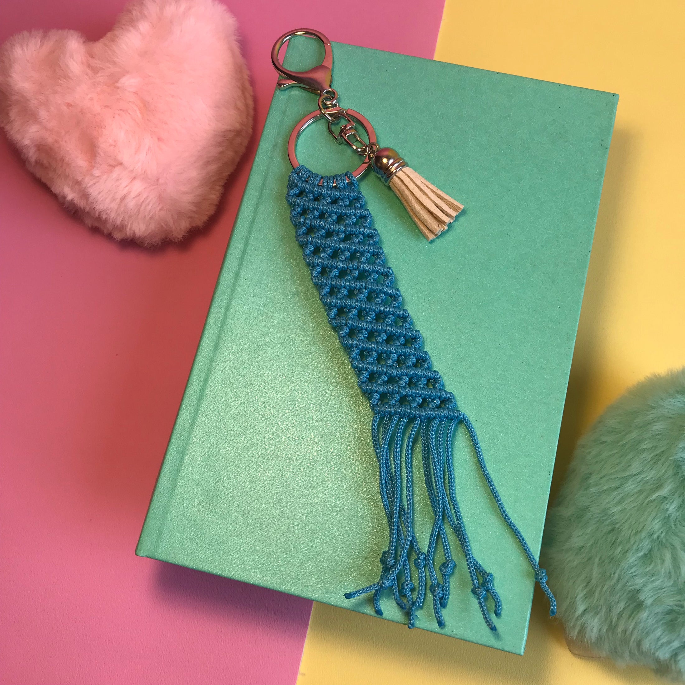 Cute Kawaii Dark Blue Macrame Keychain – My Mini Fan